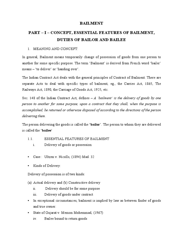 Bailment Contract | PDF | U.S. Securities And Exchange Commission ...