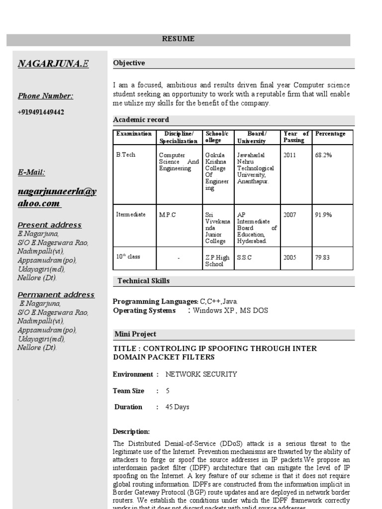 Nagarjuna | Download Free PDF | Denial Of Service Attack | Internet