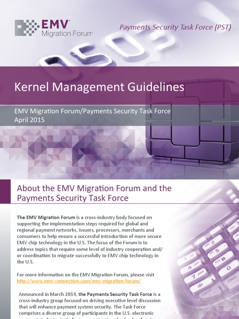 Kernel Management Guidelines: Payments Security Task Force (PST) | PDF | Emv | Computer Science