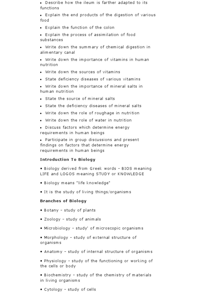 Biology Notes Form 1 PDF Biology Form 1 Questions and Answers PDF | PDF ...