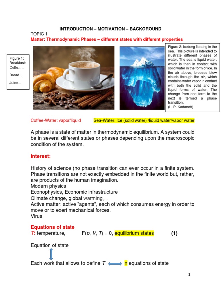 Topic 1 - Introduction To Critical Phenomena and Phase Transitions - Course - Advanced ...