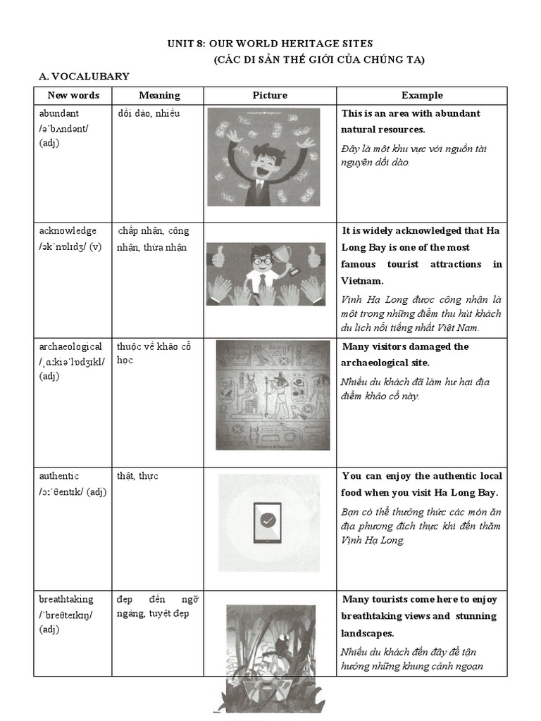 Unit 8 - Our World Heritage Sites | PDF