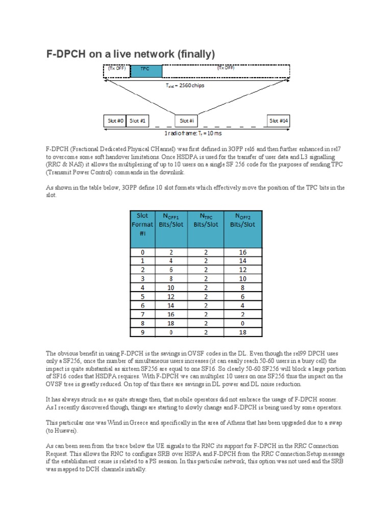 F-DPCH & E-FDPCH Diff | PDF