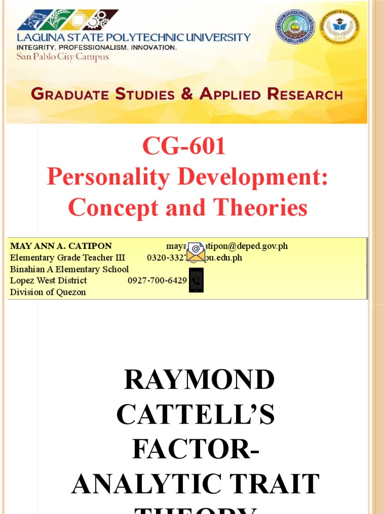 Cattell's Personality Development Theories | PDF | Temperament ...