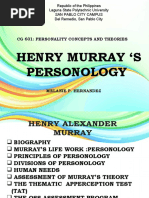 Murray's Needs Theory | PDF | Personality Psychology | Psychology