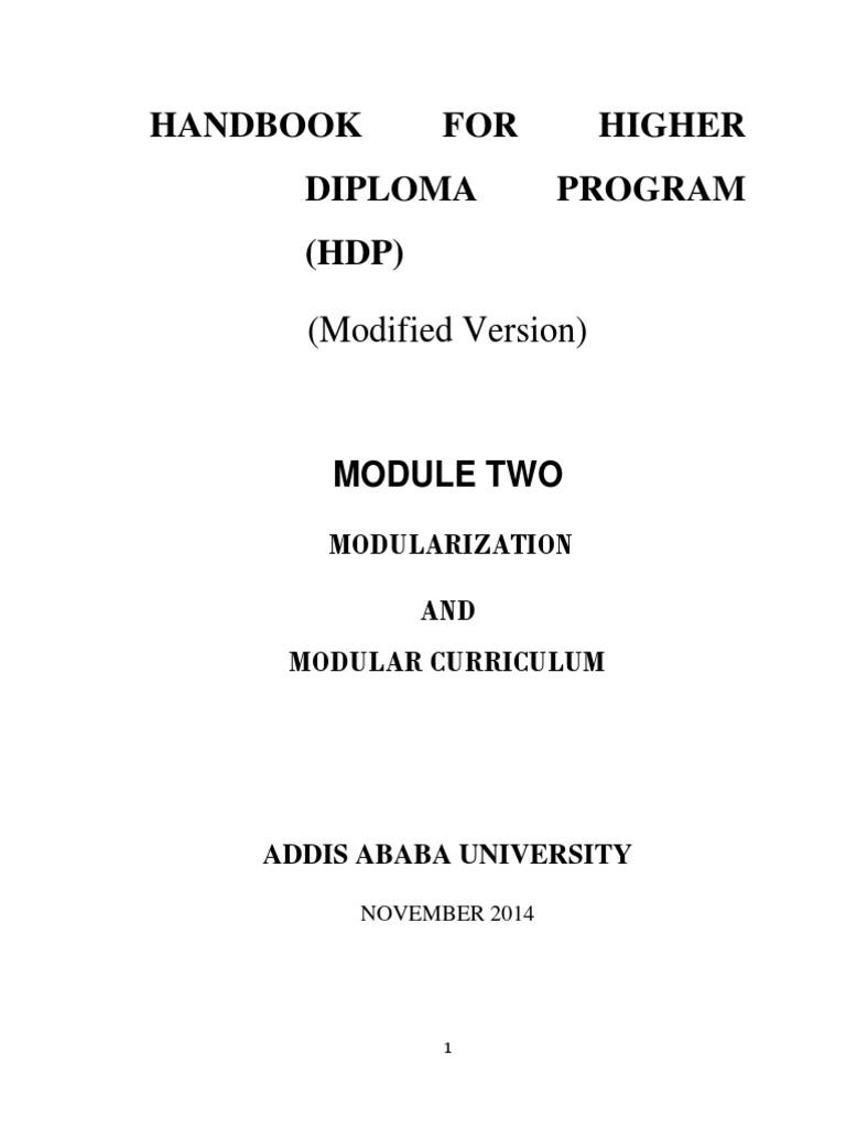 HDP Handbook Module Two | PDF | Modularity | Curriculum