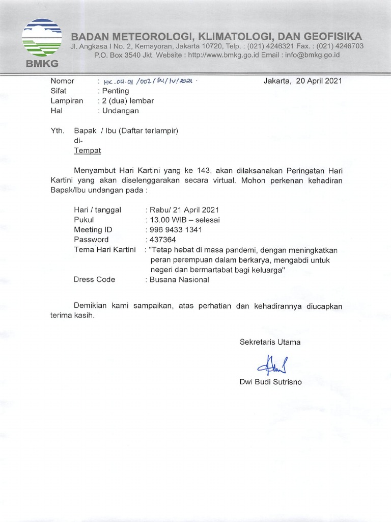 Undangan Peringatan Hari Kartini | PDF