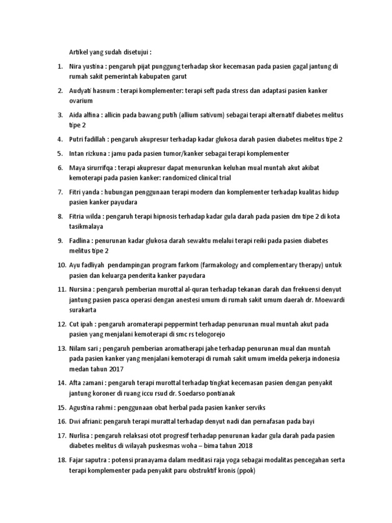 Artikel Yang Sudah Disetujui | PDF | Kesehatan Holistik