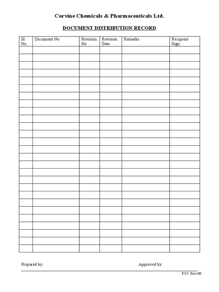 Document Distribution Record Template | PDF | Law | Technology ...