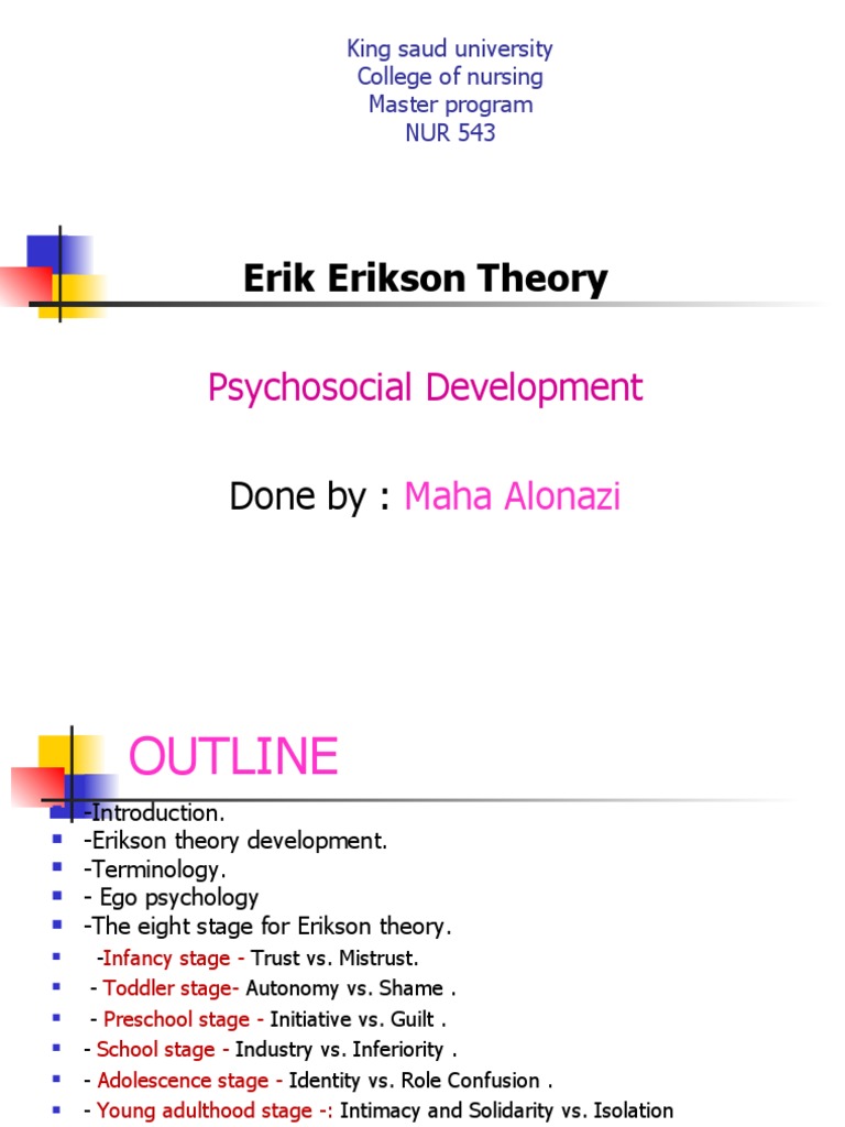Erik Erikson Theory: Psychosocial Development | PDF | Id | Social ...