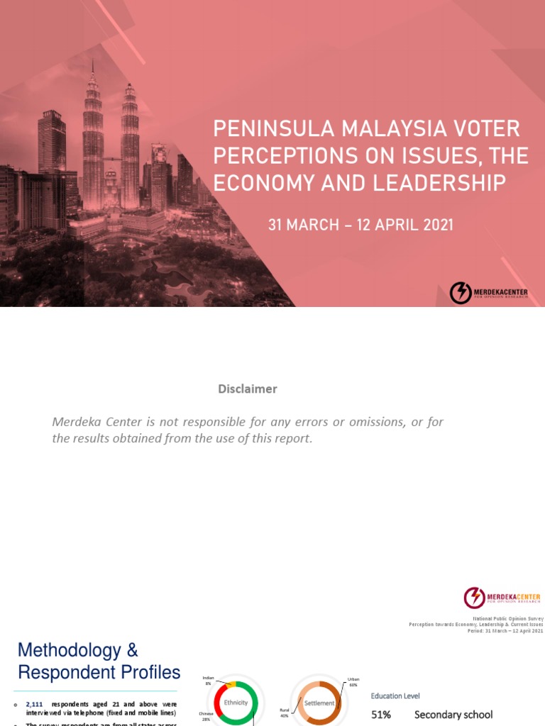 Merdeka Center Survey Report - April 2021 | PDF | Malaysia | Welfare