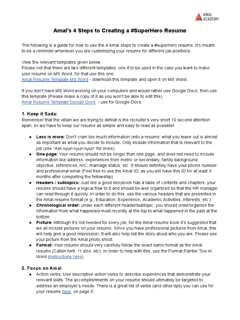 Create a Superhero Resume Guide | PDF | Résumé | Cognition