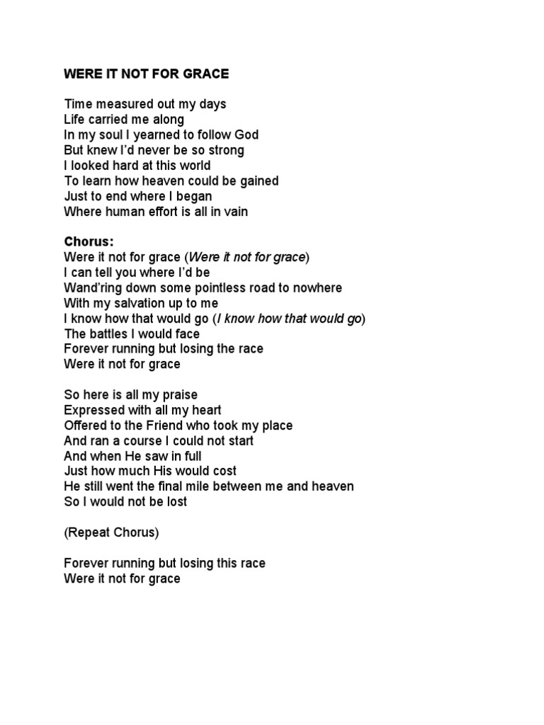 Were It Not For Grace | PDF | Religion & Spirituality