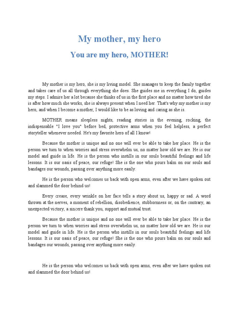 My Mother, My Hero! | PDF