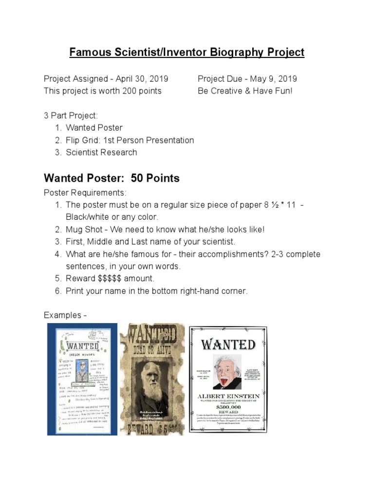 Scientist Biography Project Guide | PDF