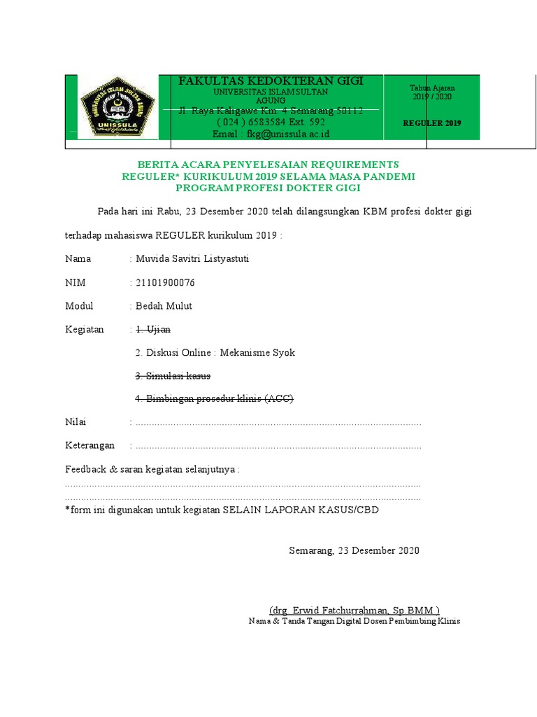 Berita Acara - Mekanisme Syok | PDF