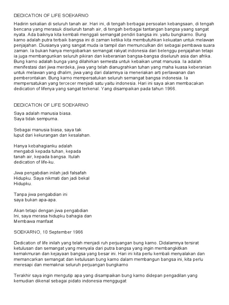 Dedication of Life Soekarno | PDF