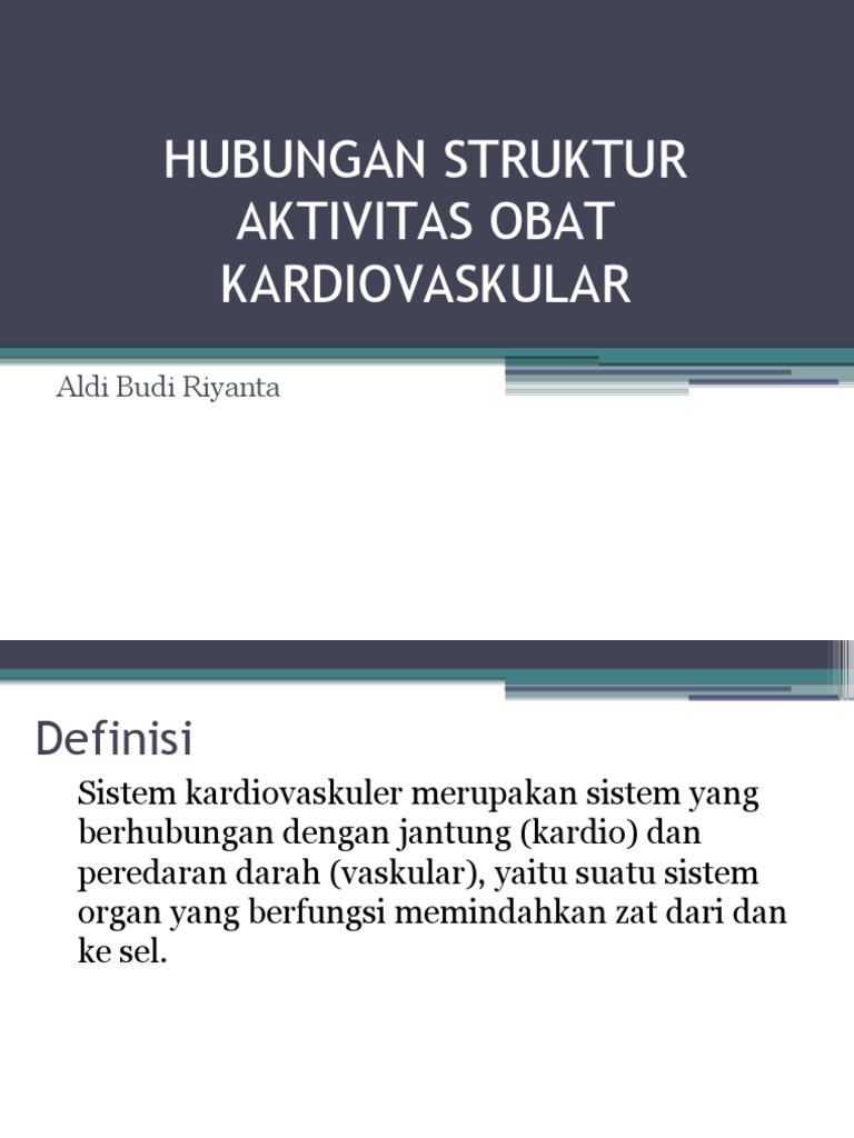 Hubungan Struktur-Aktivitas Obat Kardiovaskular | PDF