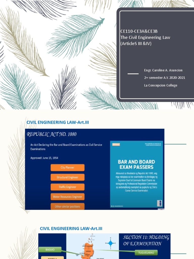 Ce110-Ce3A&Ce3B The Civil Engineering Law (Articles Iii &iv) | PDF ...