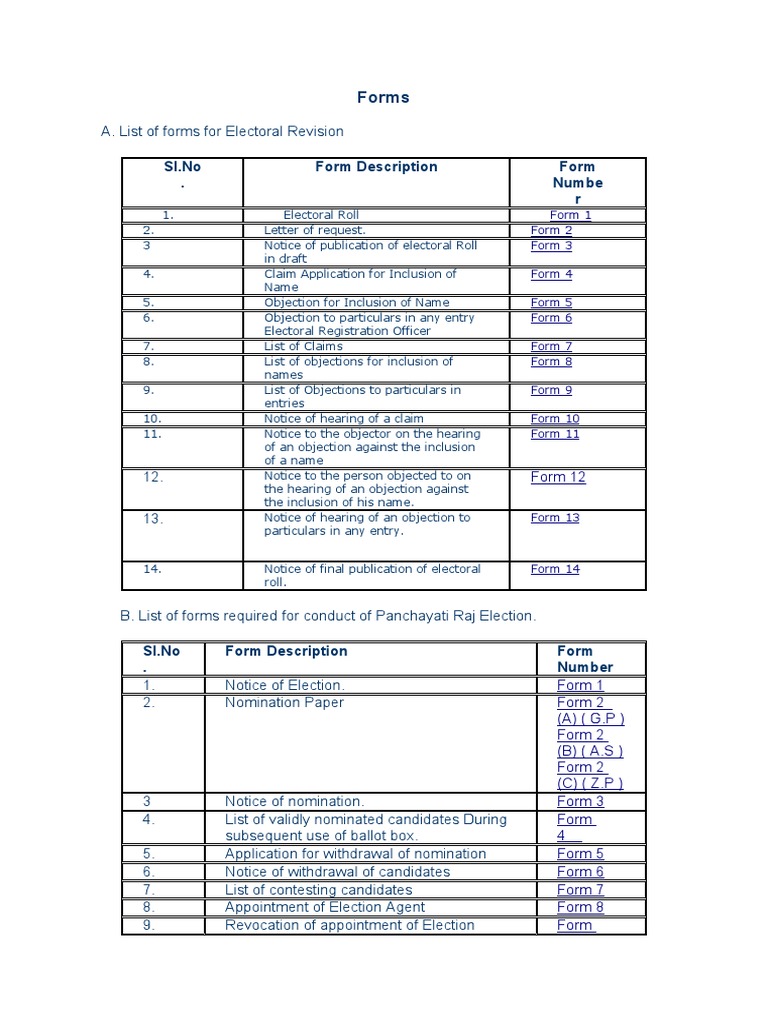 Panchayat Election Forms Overview | PDF | Elections | Voting
