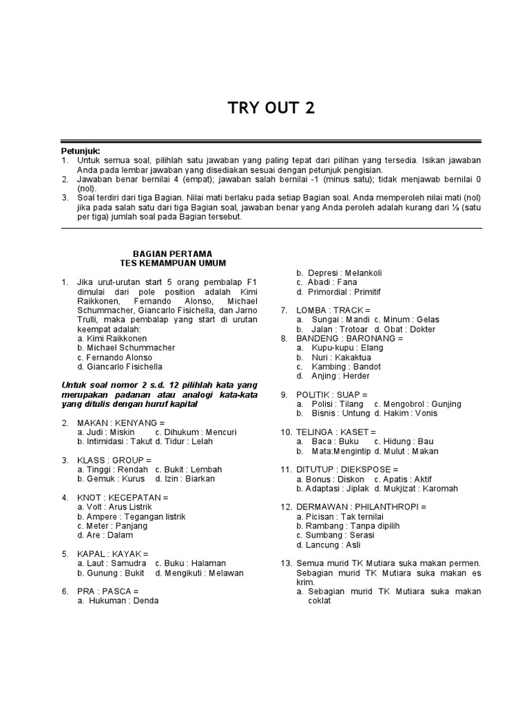 01 Try Out 2 | PDF
