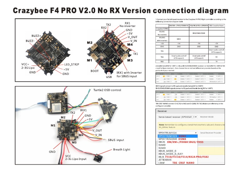 Crazybee F4 Pro V2.0 No Receiver Version Connection Diagram PDF
