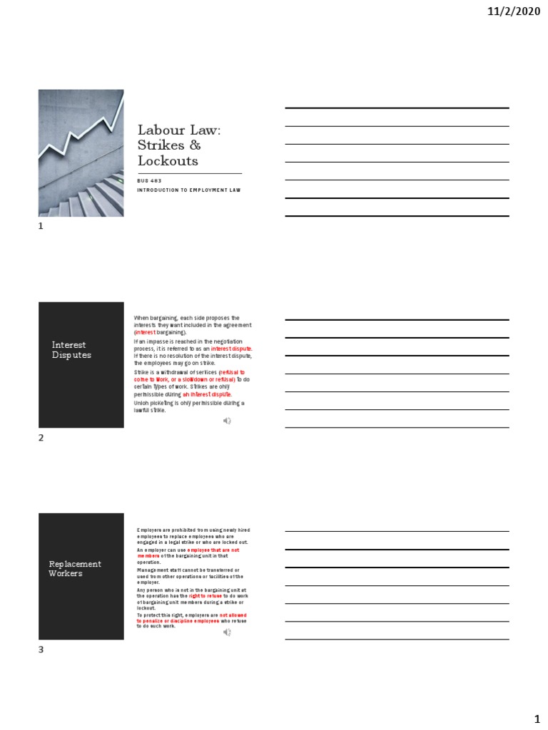 Strikes and Lockouts in Labour Law | PDF | Lockout (Industry) | Strike ...