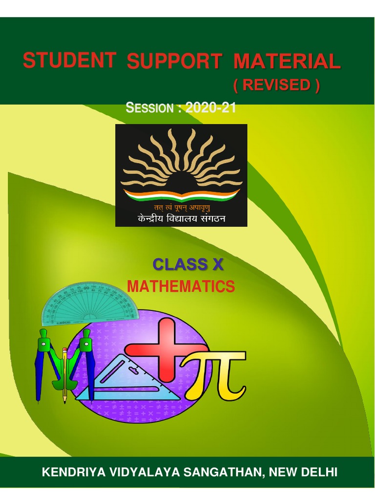 Class X Maths StudentSupportMaterial-2020-21 | PDF | Trigonometric ...