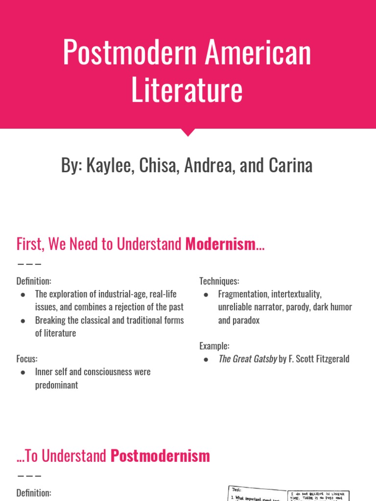 Postmodern American Literature | PDF | Postmodern Literature | Poetry