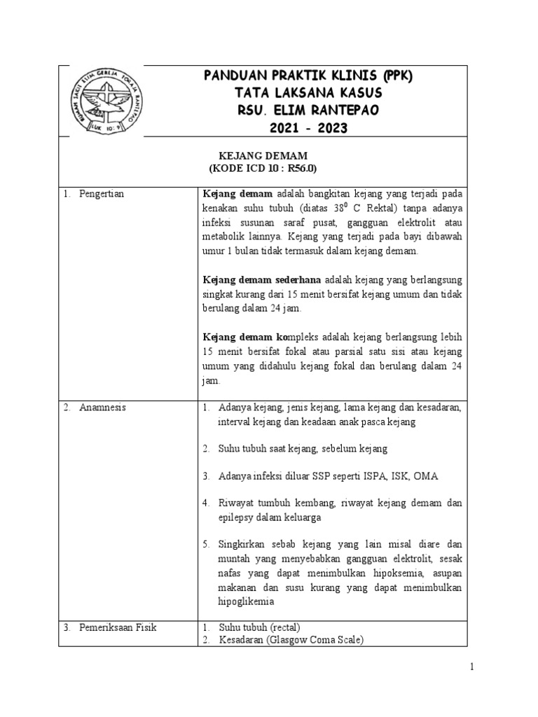 PPK Kejang Demam | PDF | Sains & Matematika
