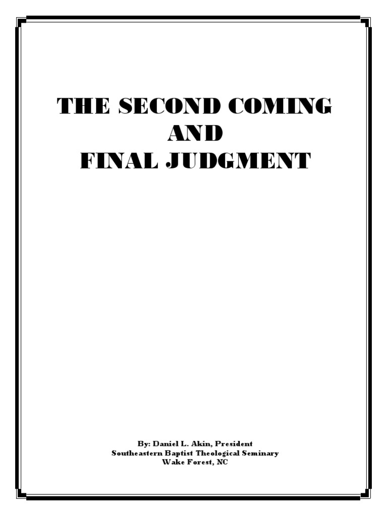 Second Coming and Final Judgment Insights | PDF | Millennialism ...