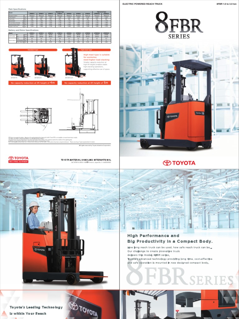 Catalogo Tecnico Reach Toyota BT 8FBR | PDF | Brake | Tire