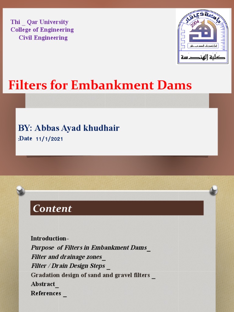 Filter in Dams | PDF | Soil Mechanics | Dam