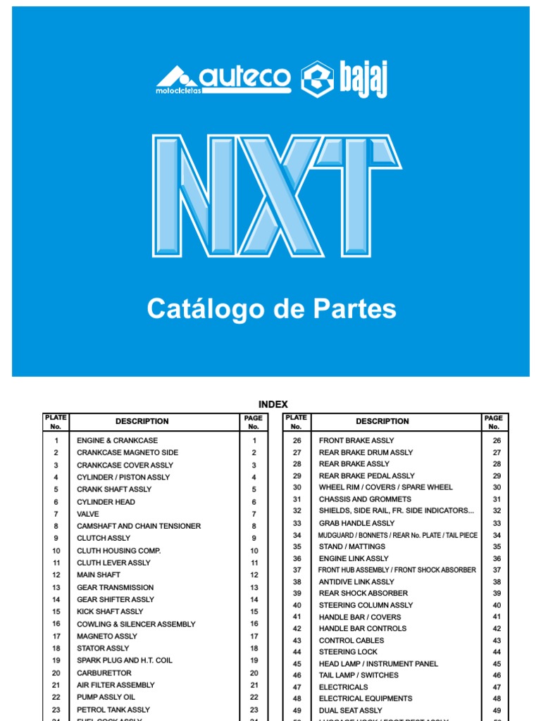 Catalogo de Partes NXT | PDF | Clutch | Washer (Hardware)