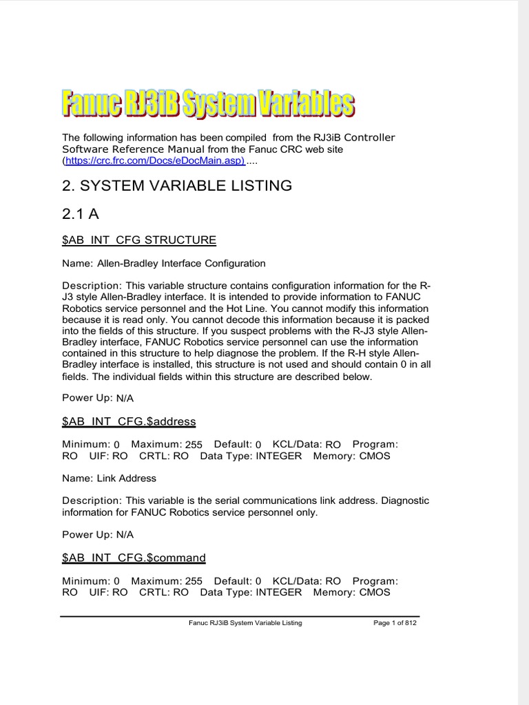 System Variables List R J3ib | PDF | Parameter (Computer Programming ...