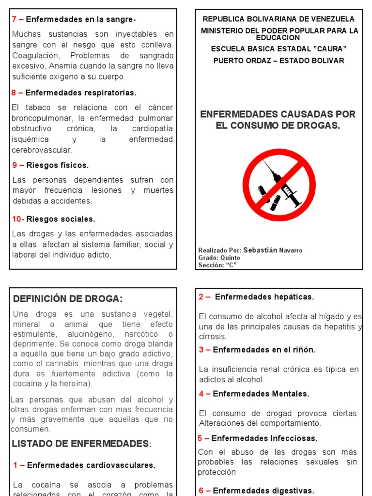Triptico de Las Drogas | PDF | Drogas | Hepatitis