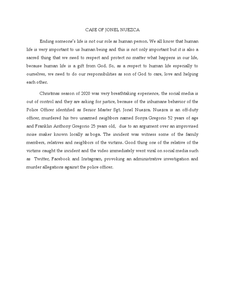 Jonel Nuezca Case: A Call for Justice | PDF