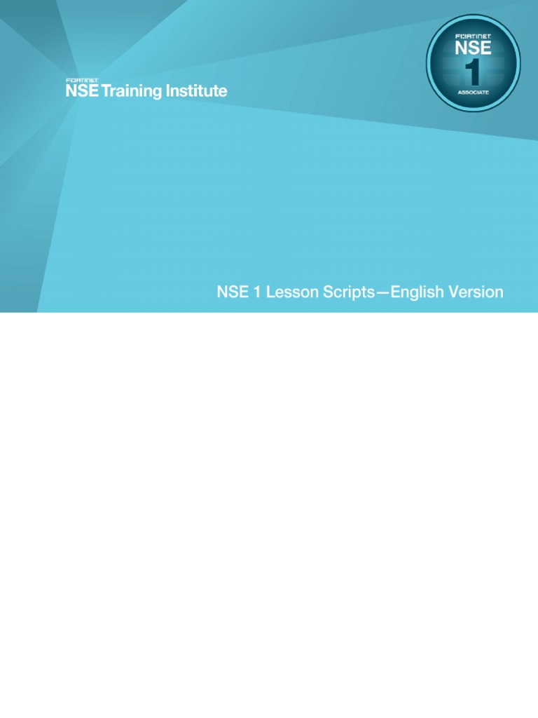 NSE1 Lesson Scripts | PDF