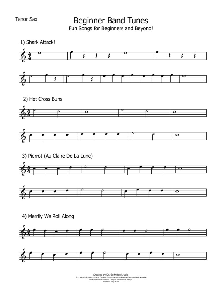 Tenor Sax Beginner Piece | PDF | Divertissement (Général)