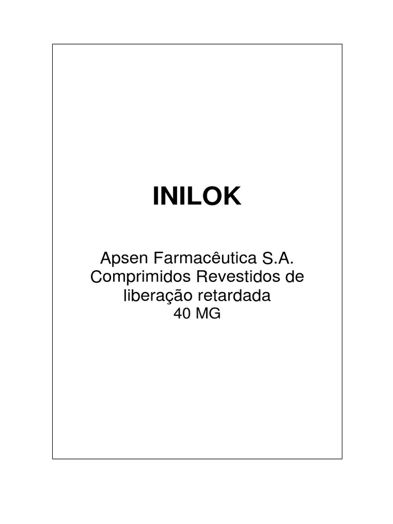 01 INILOK - VP v02 | PDF | Doença do refluxo gastroesofágico | Gravidez
