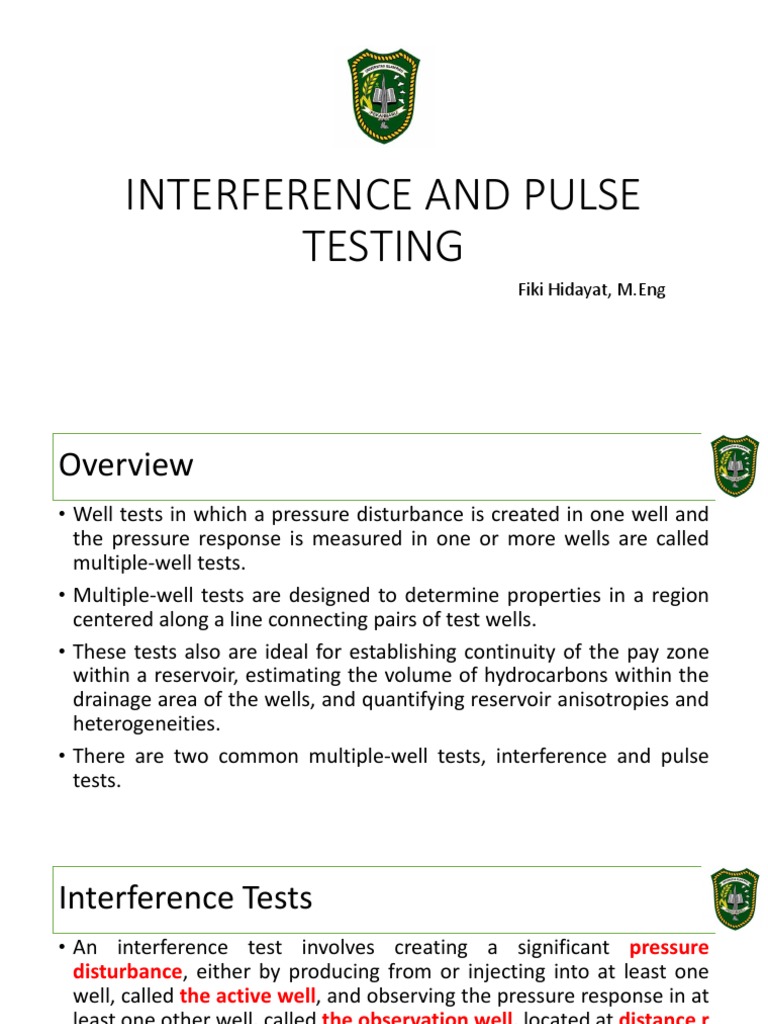 Lecture 11 - Interference and Pulse Testing | PDF | Permeability (Earth ...
