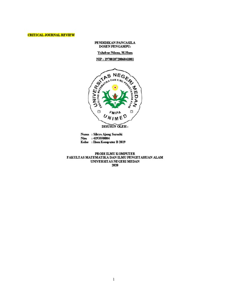 CJR Pancasila Unimed | PDF