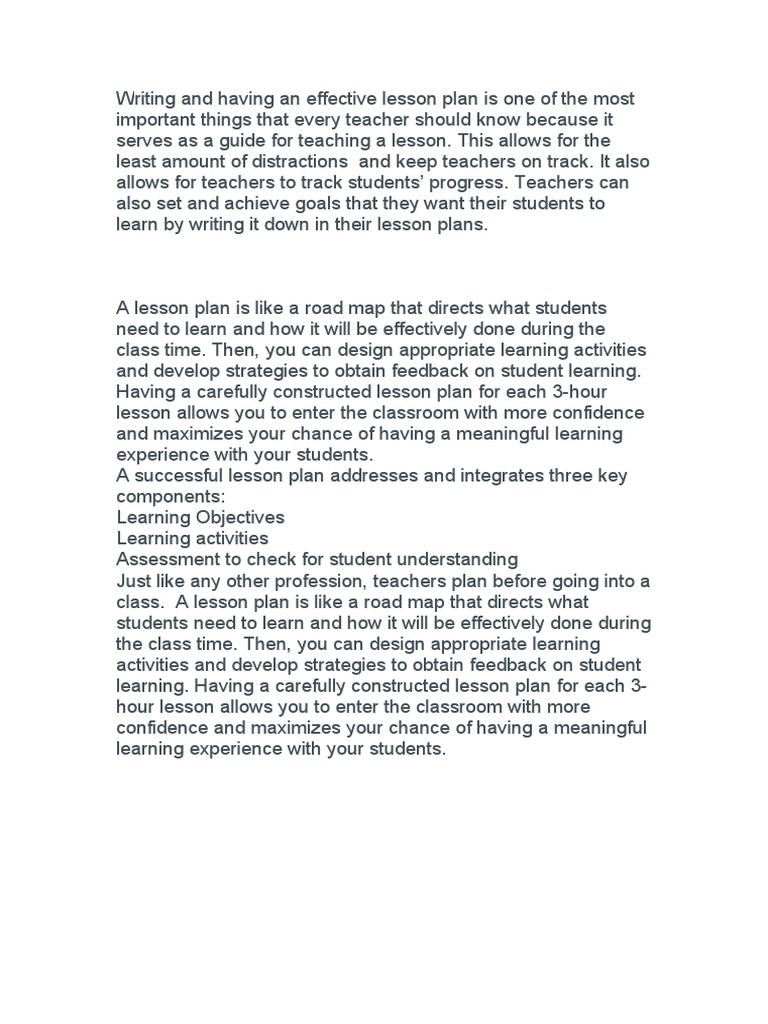 Writing and Having An Effective Lesson Plan Is One | PDF | Career & Growth