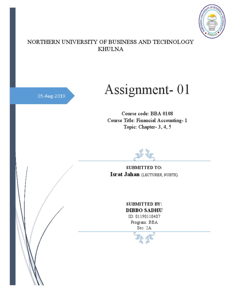 Assignment-01: Northern University of Business and Technology Khulna | PDF