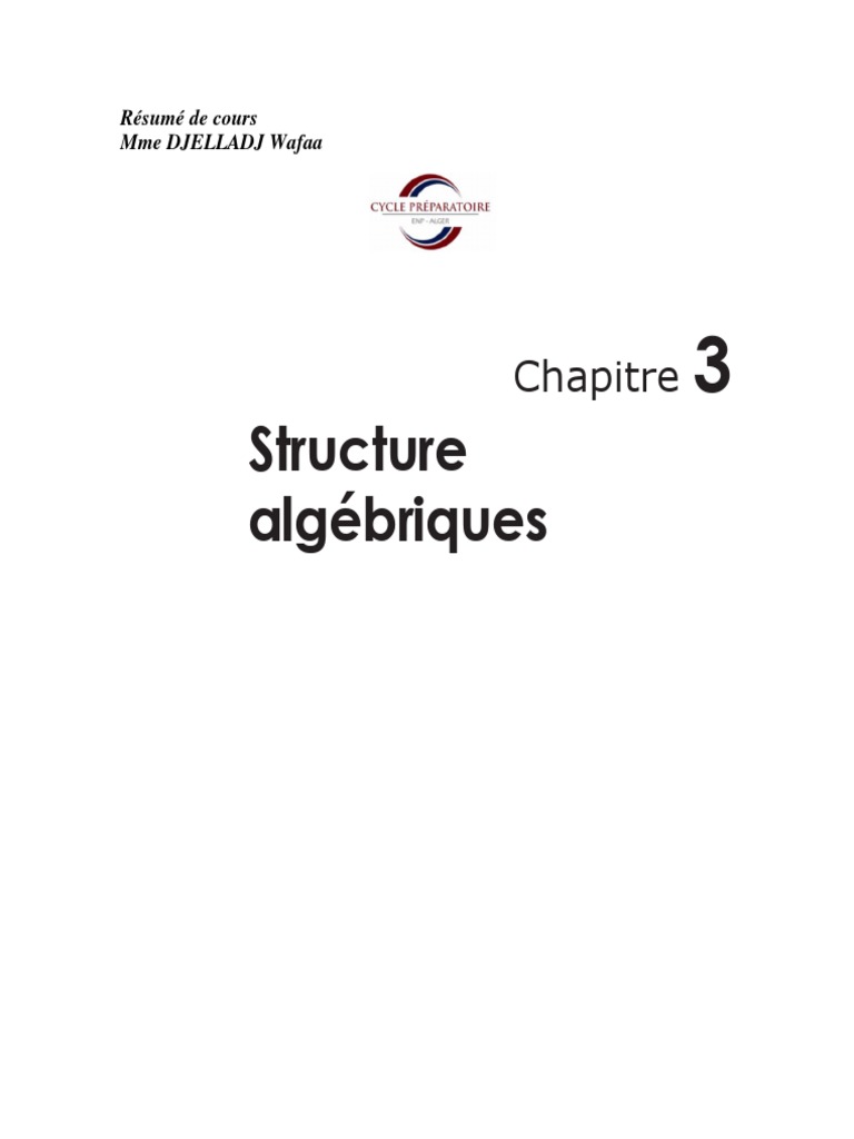Cours sur Structures Algébriques | PDF