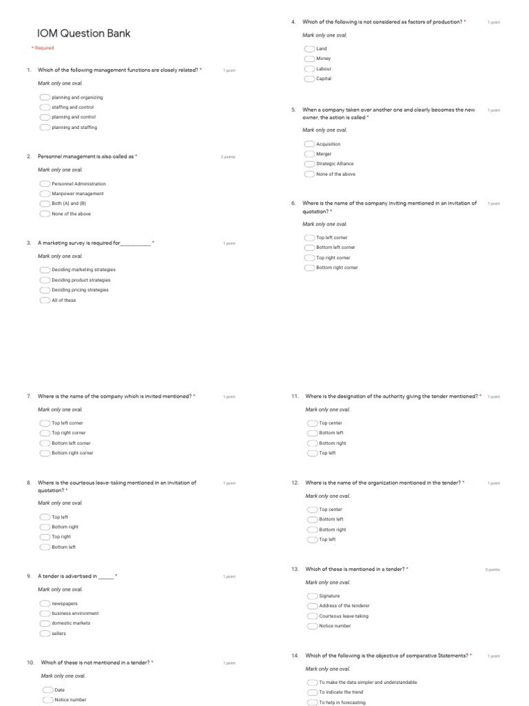 IOM Question Bank | PDF | Pricing | Inventory