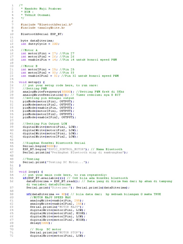 Source Code Esp32 DC Motor | PDF | Information And Communications ...