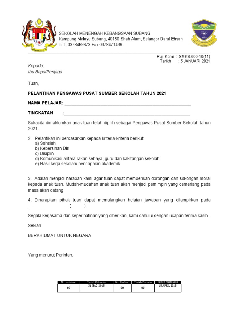 Surat Lantikan Pss | PDF