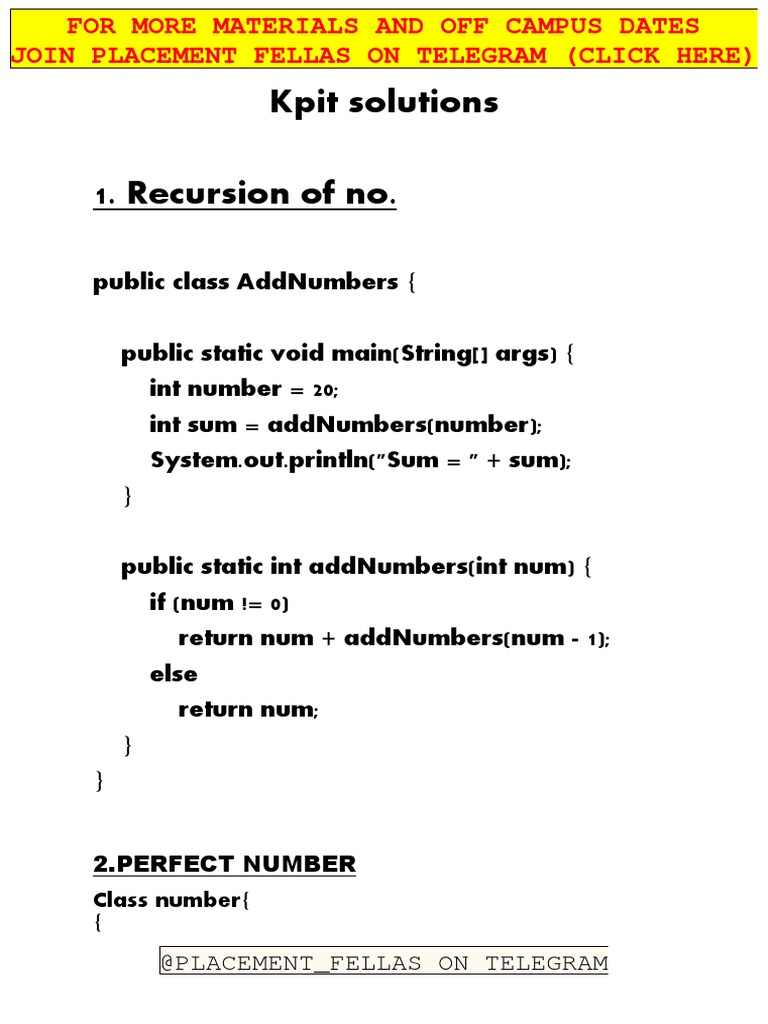 Java Recursion and Perfect Numbers | PDF