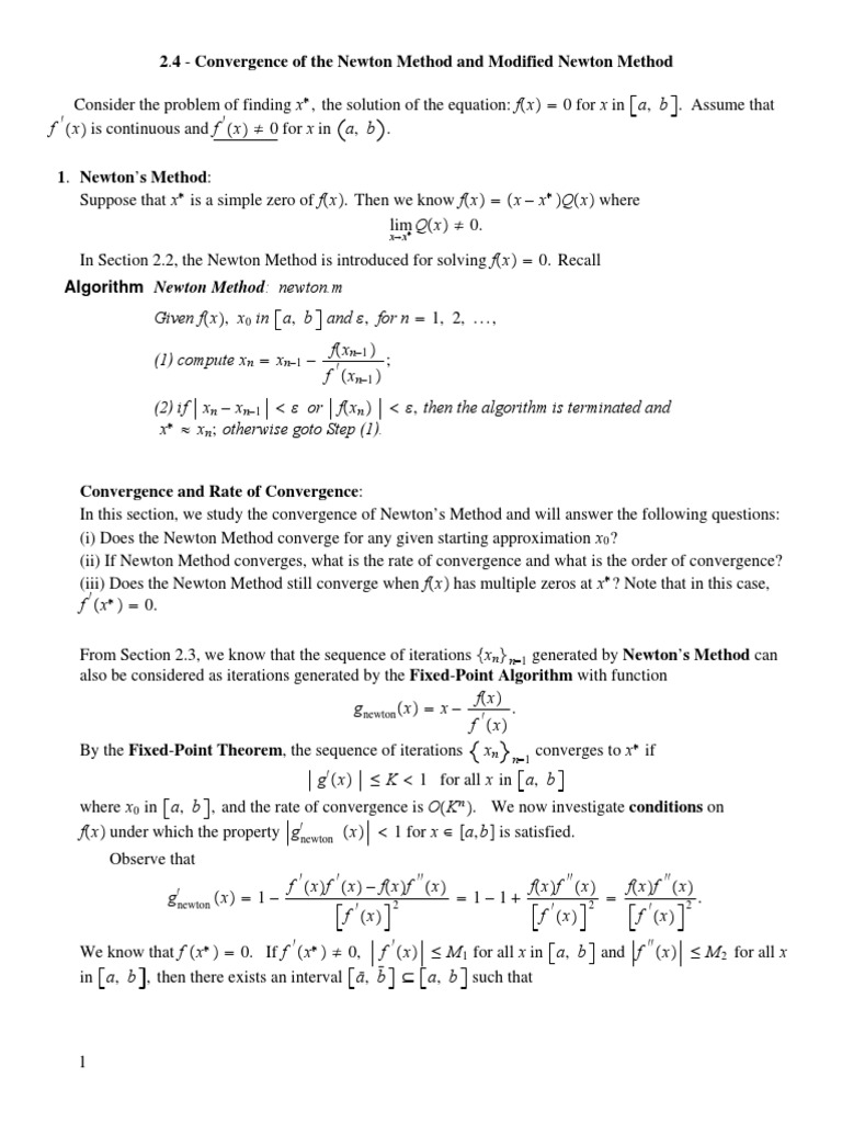 Convergence of NM and Modified Newton Ralphon Method | PDF | Teaching Mathematics | Mathematical ...